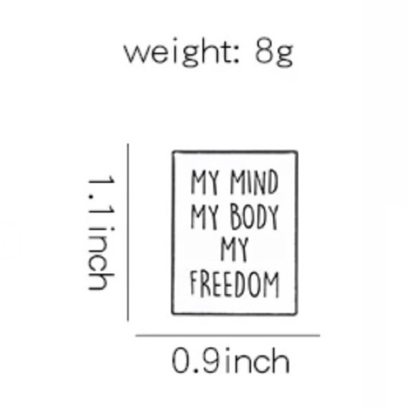 Jewelry | 63 My Mind My Body My Freedom Enamel Pin | Poshmark